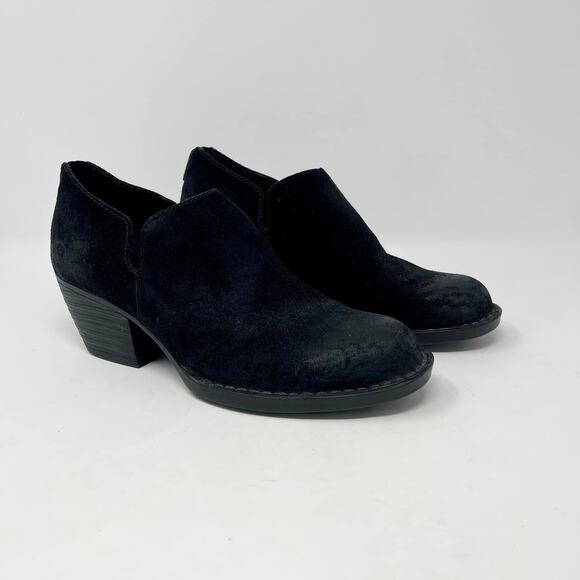 Born | Shoes | Born Antonia Black Nubuck Distressed Suede Leather Ankle ...